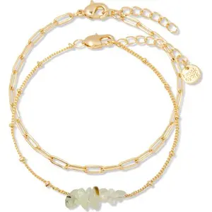 BROOK & YORK Alex Stacked Bracelet Set - Gold August