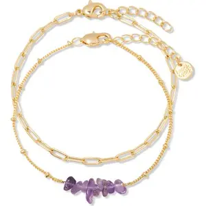 BROOK & YORK Alex Stacked Bracelet Set - Gold February
