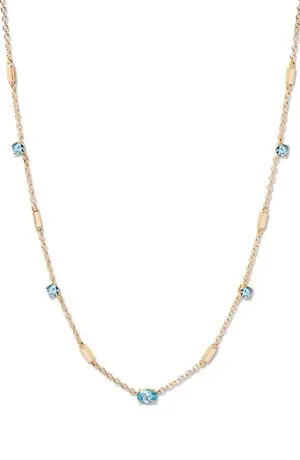 BROOK & YORK Brenna Birthstone Station Necklace - Gold December