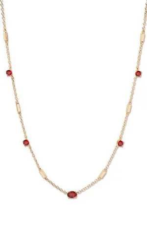 BROOK & YORK Brenna Birthstone Station Necklace - Gold January