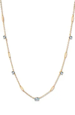 BROOK & YORK Brenna Birthstone Station Necklace - Gold March