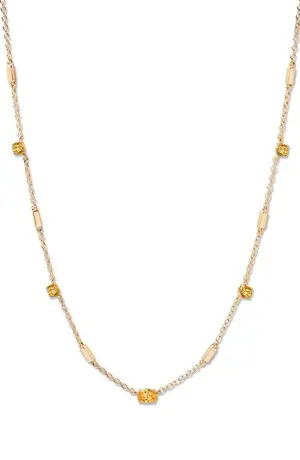 BROOK & YORK Brenna Birthstone Station Necklace - Gold November