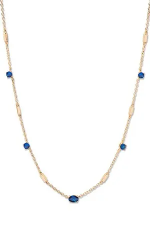 BROOK & YORK Brenna Birthstone Station Necklace - Gold September