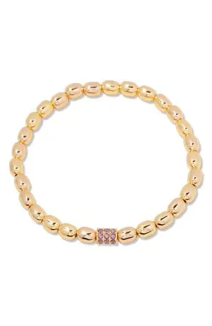 BROOK & YORK Brei Birthstone Beaded Bracelet - Gold February