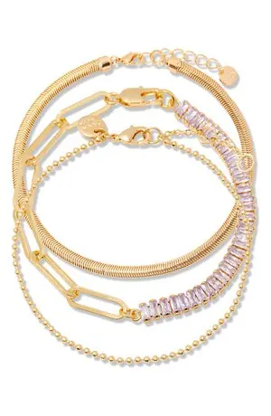 BROOK & YORK Priya Birthstone Tennis Bracelet Set - Gold June