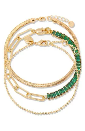 BROOK & YORK Priya Birthstone Tennis Bracelet Set - Gold May