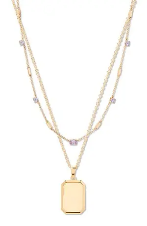 BROOK & YORK Willow Birthstone Layered Necklace - Gold June