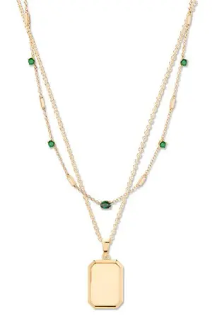 BROOK & YORK Willow Birthstone Layered Necklace - Gold May