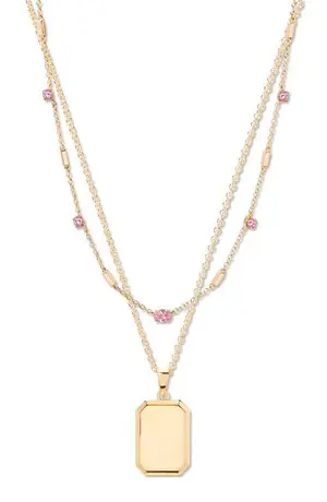 BROOK & YORK Willow Birthstone Layered Necklace - Gold October