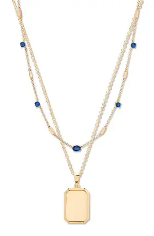 BROOK & YORK Willow Birthstone Layered Necklace - Gold September