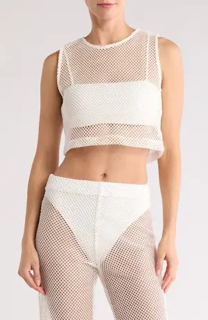 BOAMAR Filua Mesh Crop Top - Vanilla
