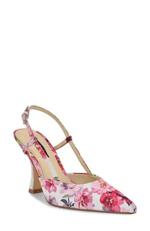 Nine West Vassa Pointed Toe Slingback Pumps - Medium Pink