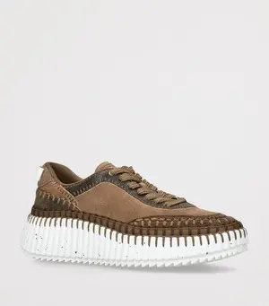 Chloé Suede Nama Runner Sneakers - Green