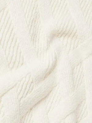 Zegna Leather-trimmed Basketweave Cotton Sweater