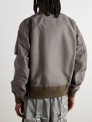 Sacai Padded Nylon-twill Bomber Jacket - Gray