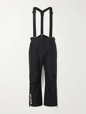 Moncler Straight-leg Logo-print Padded Ski Salopettes - Black