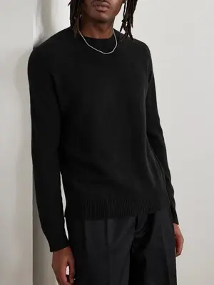 JIL SANDER Merino Wool And Cashmere-blend Sweater - Black