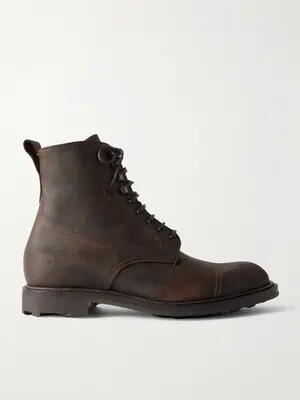 EDWARD GREEN Ambleside Waxed-suede Boots