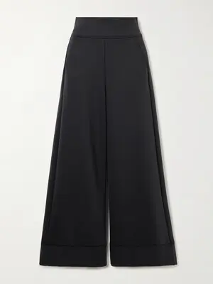 Tailored Wide-Leg Stretch Pants
