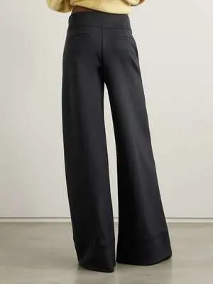 Max Mara Fagiani Stretch-twill Wide-leg Pants - Black