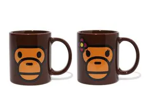 A BATHING APE Baby Milo Baby Lisa Mug Cup Set - Brown