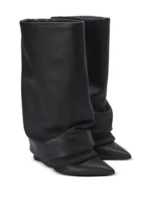 Balmain Draped Leather Boots