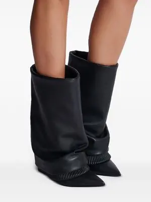 Balmain Draped Leather Boots