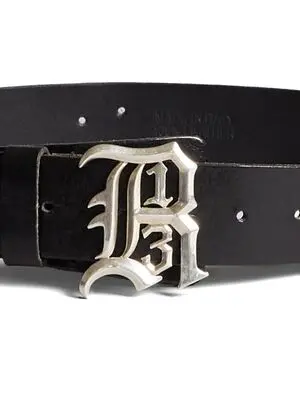 R13 Logo-buckle Belt - Black
