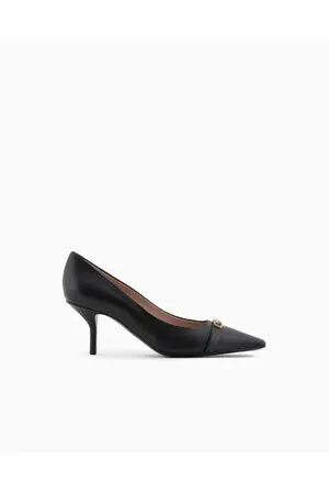 Emporio Armani Nappa Leather Court Shoes With Eagle Plate