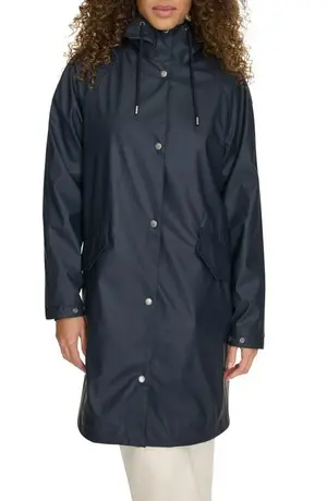 LEVI'S Water Resistant Long Rain Jacket - Navy
