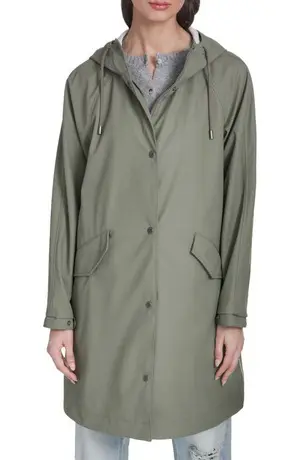 LEVI'S Water Resistant Long Rain Jacket - Sage