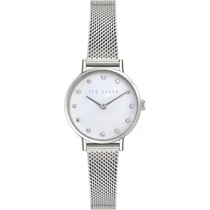 Ted Baker London Mother-of-pearl Mesh Bracelet Watch - Stainless Steel