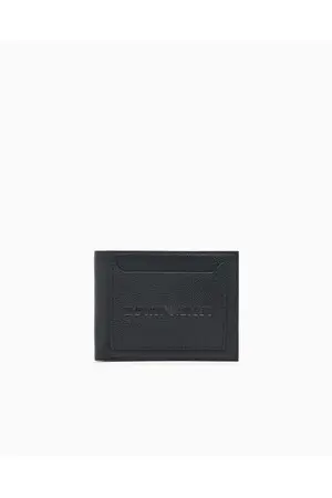 Emporio Armani Tumbled-leather Bi-fold Wallet With Outer Pocket