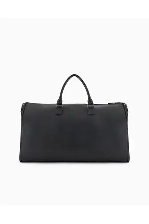 Emporio Armani Suit Carrier Bag In Tumbled Leather - Black