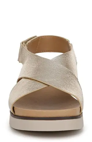 LIFESTRIDE Georgina Slingback Platform Wedge Sandals - Gold