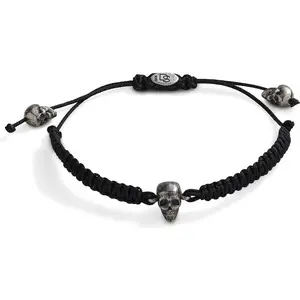 DEGS & SAL Skull Bead Woven Bracelet - Black
