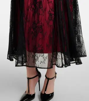 Dolce & Gabbana Floral Lace Midi Dress