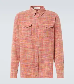 GOD'S TRUE CASHMERE Flower Space-dyed Cashmere Shirt - Red