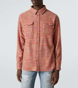 GOD'S TRUE CASHMERE Flower Space-dyed Cashmere Shirt - Red