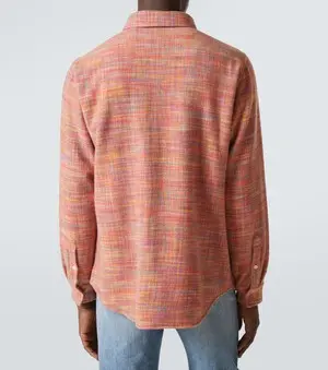 GOD'S TRUE CASHMERE Flower Space-dyed Cashmere Shirt - Red