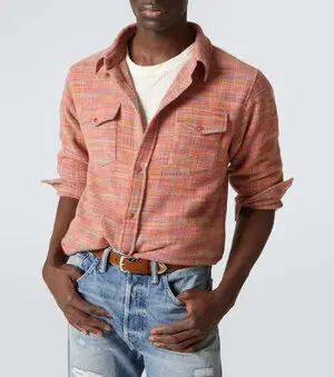 GOD'S TRUE CASHMERE Flower Space-dyed Cashmere Shirt - Red
