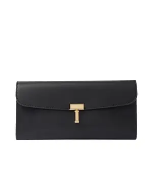 TOTEME T-lock Leather Wallet - Black