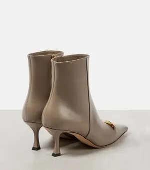 JIMMY CHOO Ryker 70 Leather Ankle Boots - Beige