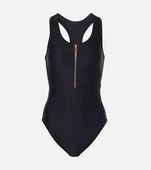 Heidi Klein Zip-detail Racerback Swimsuit - Black