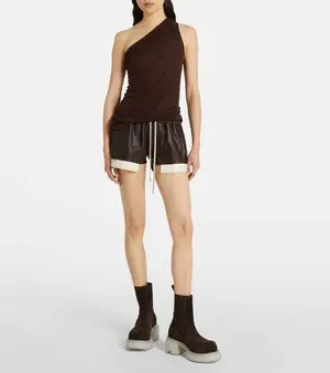 Rick Owens High-rise Leather Shorts