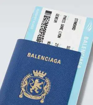 Balenciaga Passport Leather Wallet - Blue