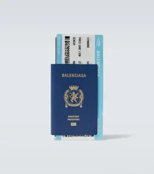 Balenciaga Passport Leather Wallet - Blue