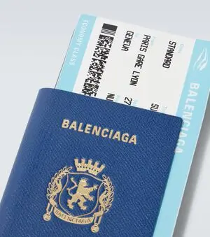Balenciaga Passport Leather Wallet - Blue