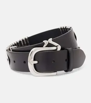 Isabel Marant Embellished Leather Belt - Black