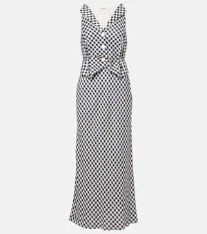 Rixo Kimmy Checked Maxi Dress - Blue